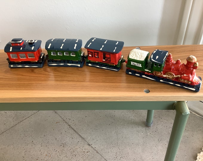 Vintage 1982 Mann Train Set/4-piece, Light-up Christmas Village Train ...