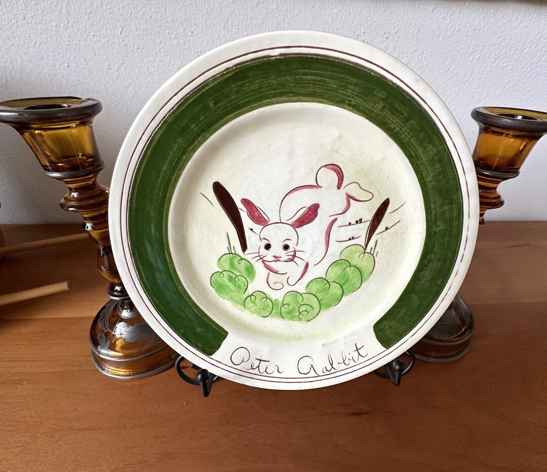 Vintage Peter Rabbit Plate/1950's Stangl Peter Rabbit 9 Plate/playful ...