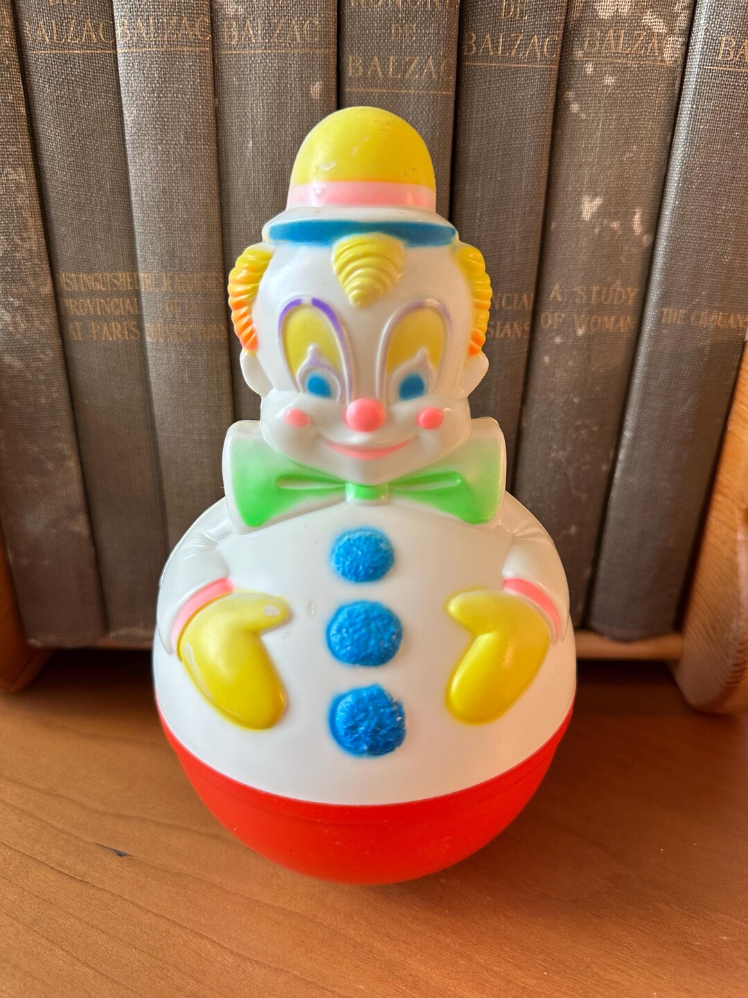Vintage Roly Poly Clown Toy With Chimes/1980's Baby's Musical Hand ...