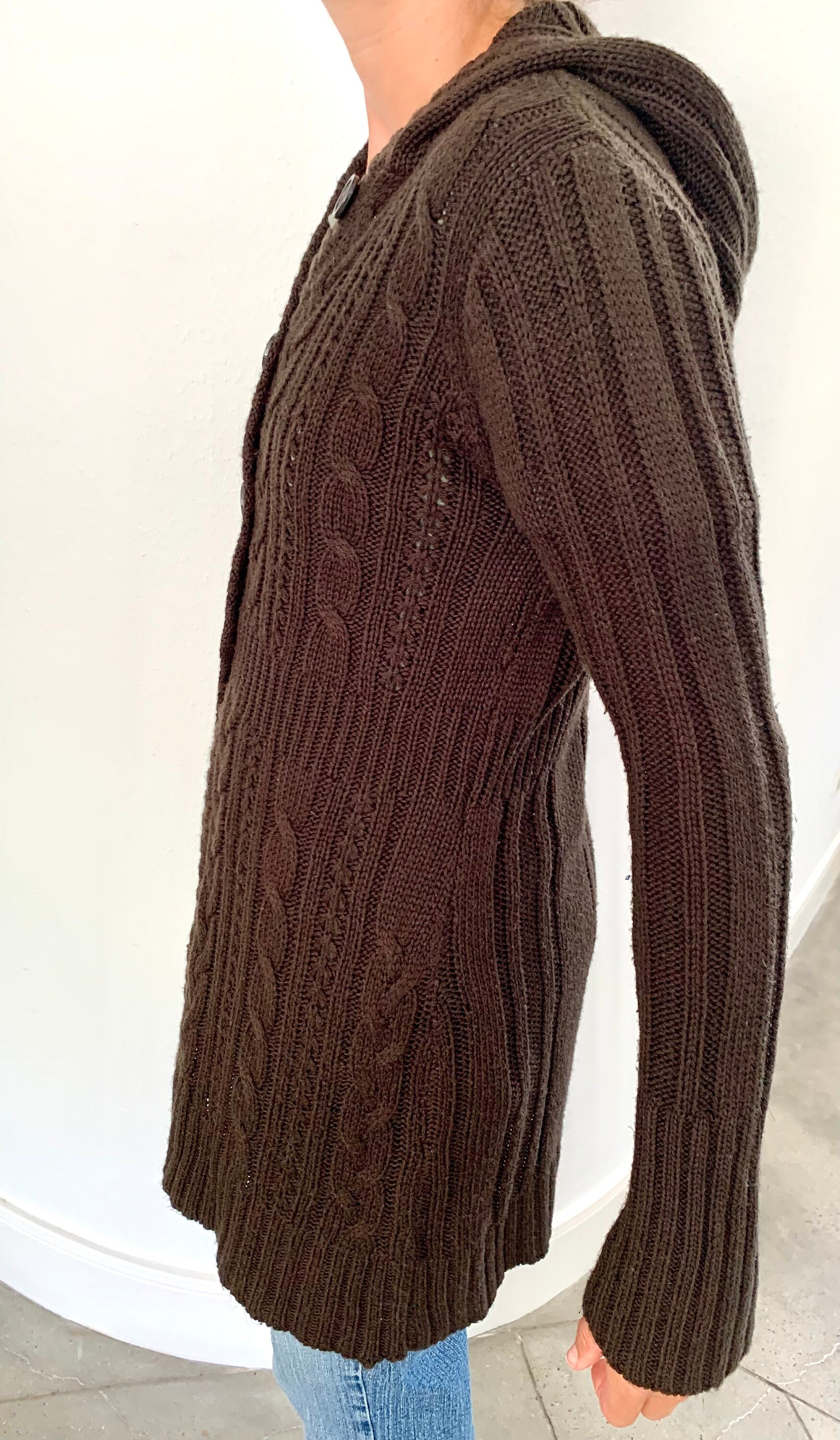 Vintage Hooked up by I.O.T Women's Sweater/vintage Brown Cable Knit ...