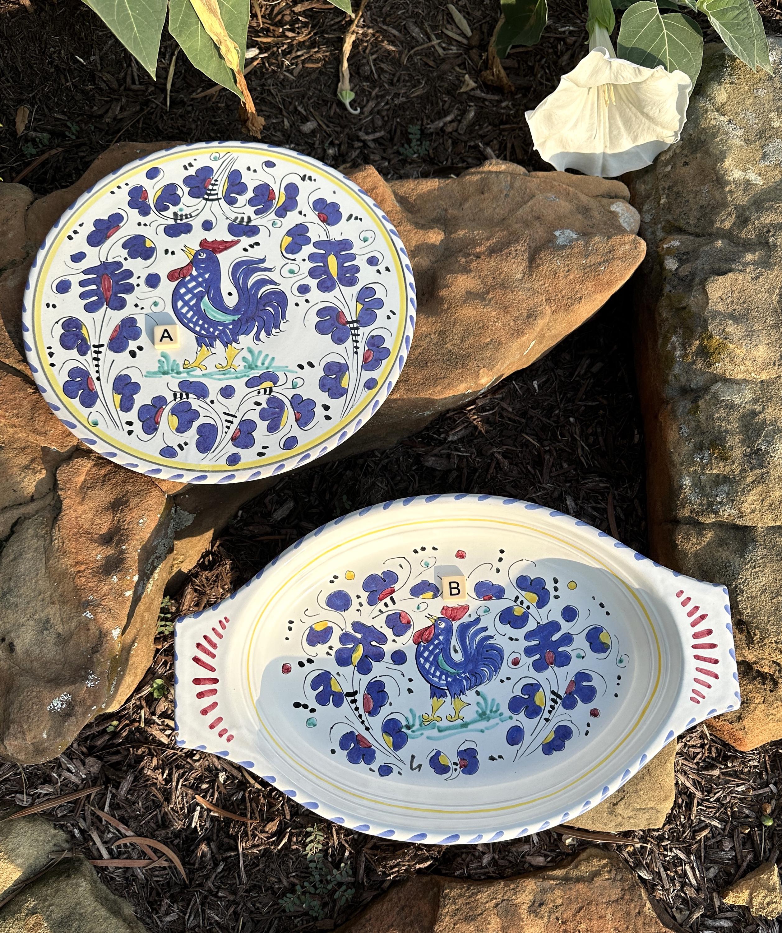 Vintage Deruta Rooster Serving Dish: Italian Dip A Mano Platter or ...