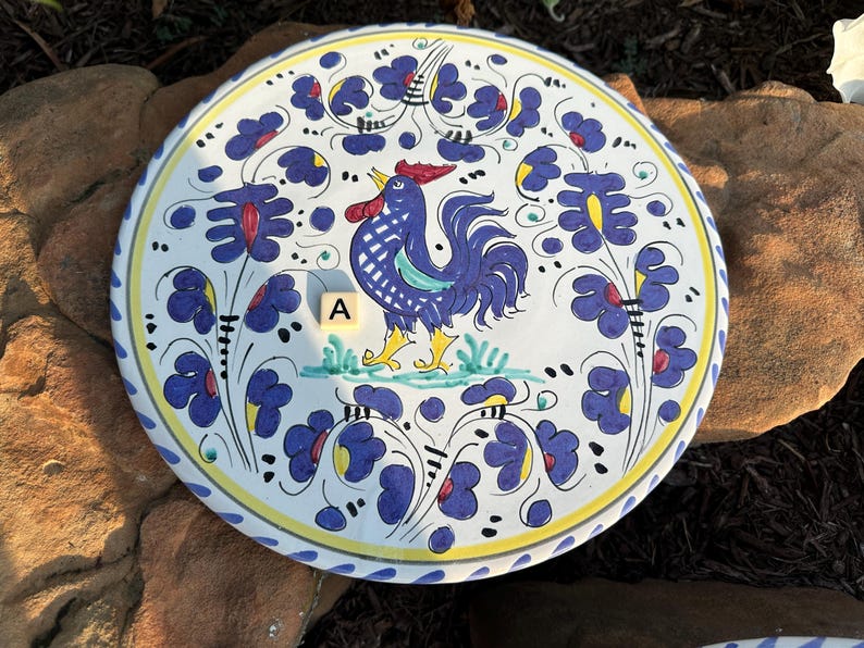 Vintage Deruta Rooster Serving Dish: Italian Dip A Mano Platter or ...