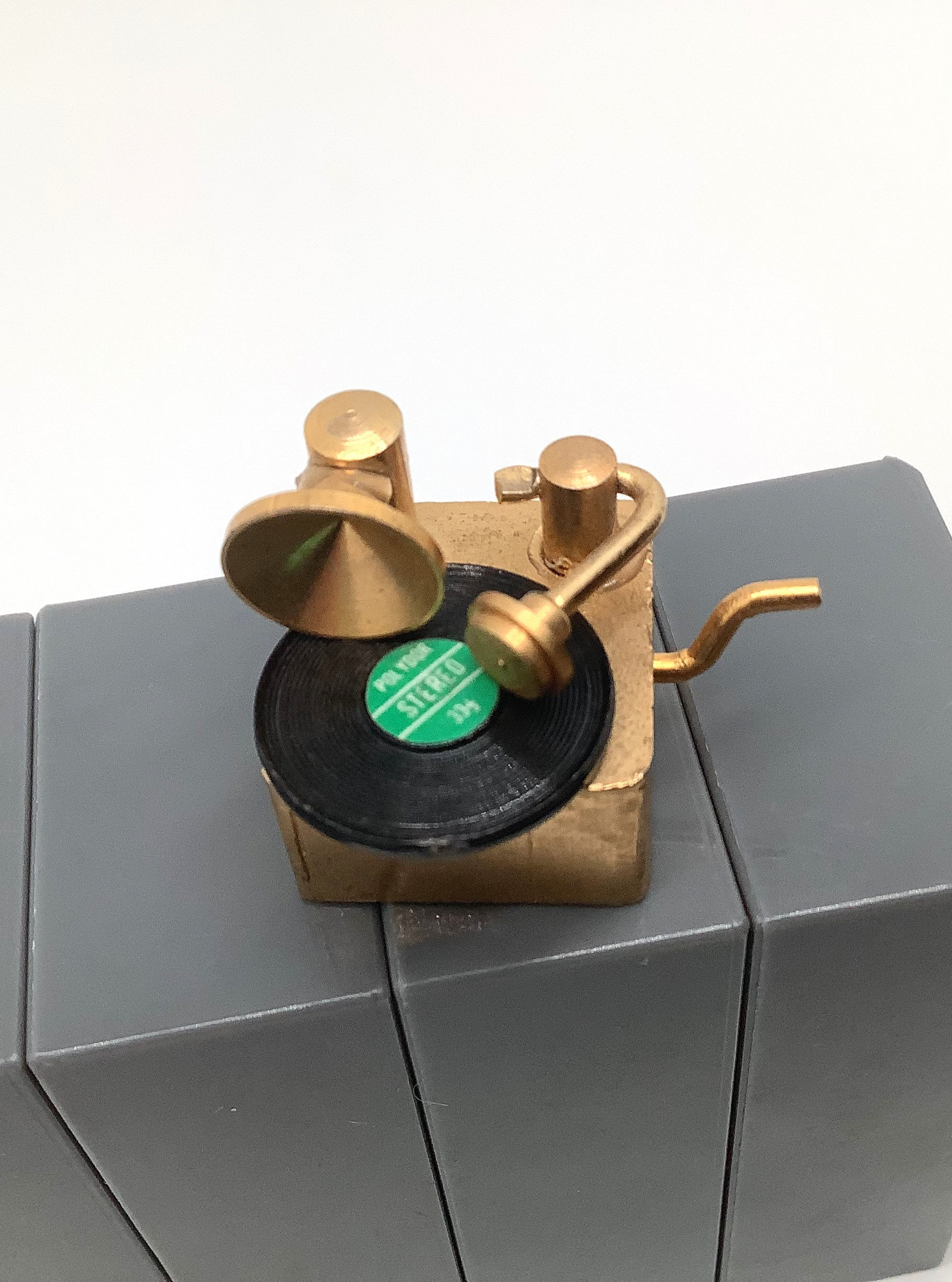 Vintage Miniature Gold Phonograph Gramophone Record - Etsy