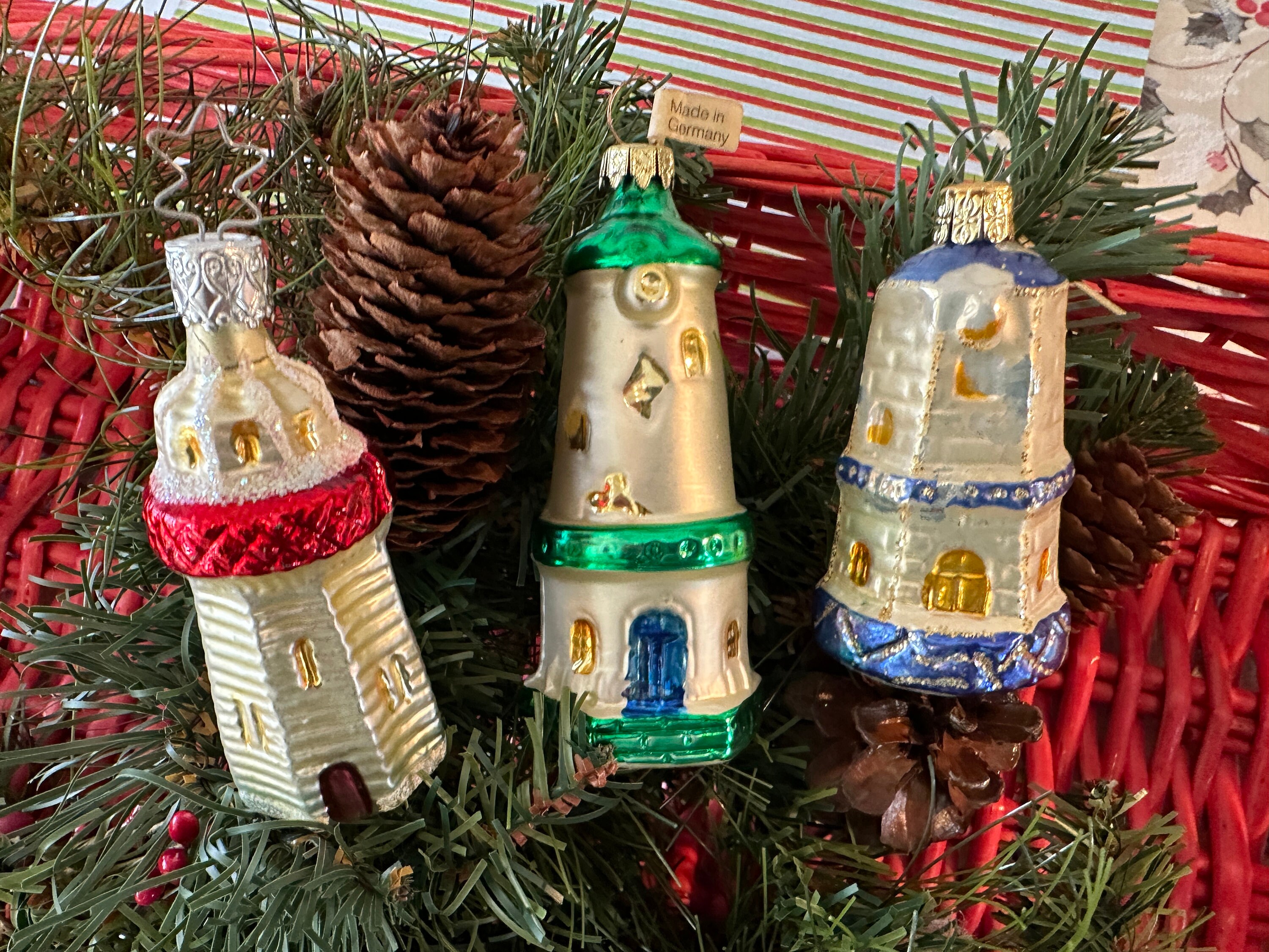 Hand Painted Mercury Glass Lighthouse Ornament: Radko, Inge-glas, Czech ...