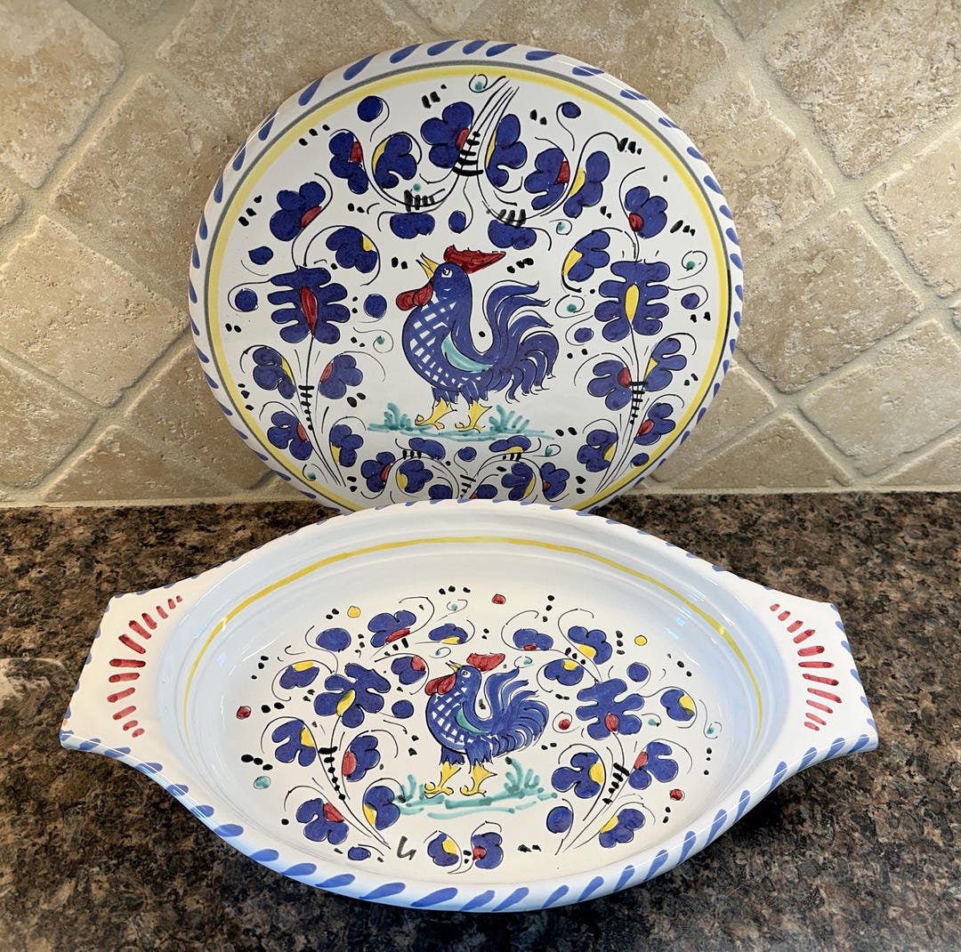 Vintage Deruta Rooster Serving Dish: Italian Dip A Mano Platter or ...