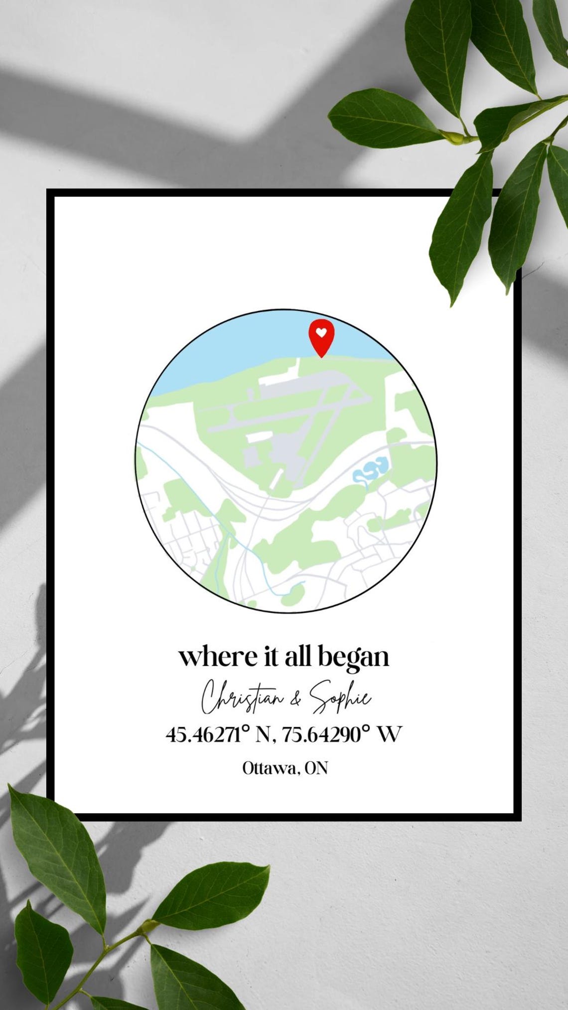 Custom Map | Where We First Met Map | Valentines Day Gift for Him ...