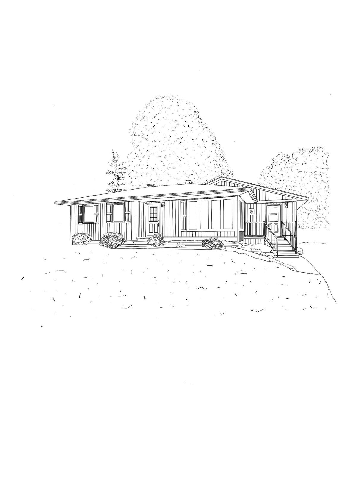 Custom Outline House | Personalized Line Art |house Sketch ...