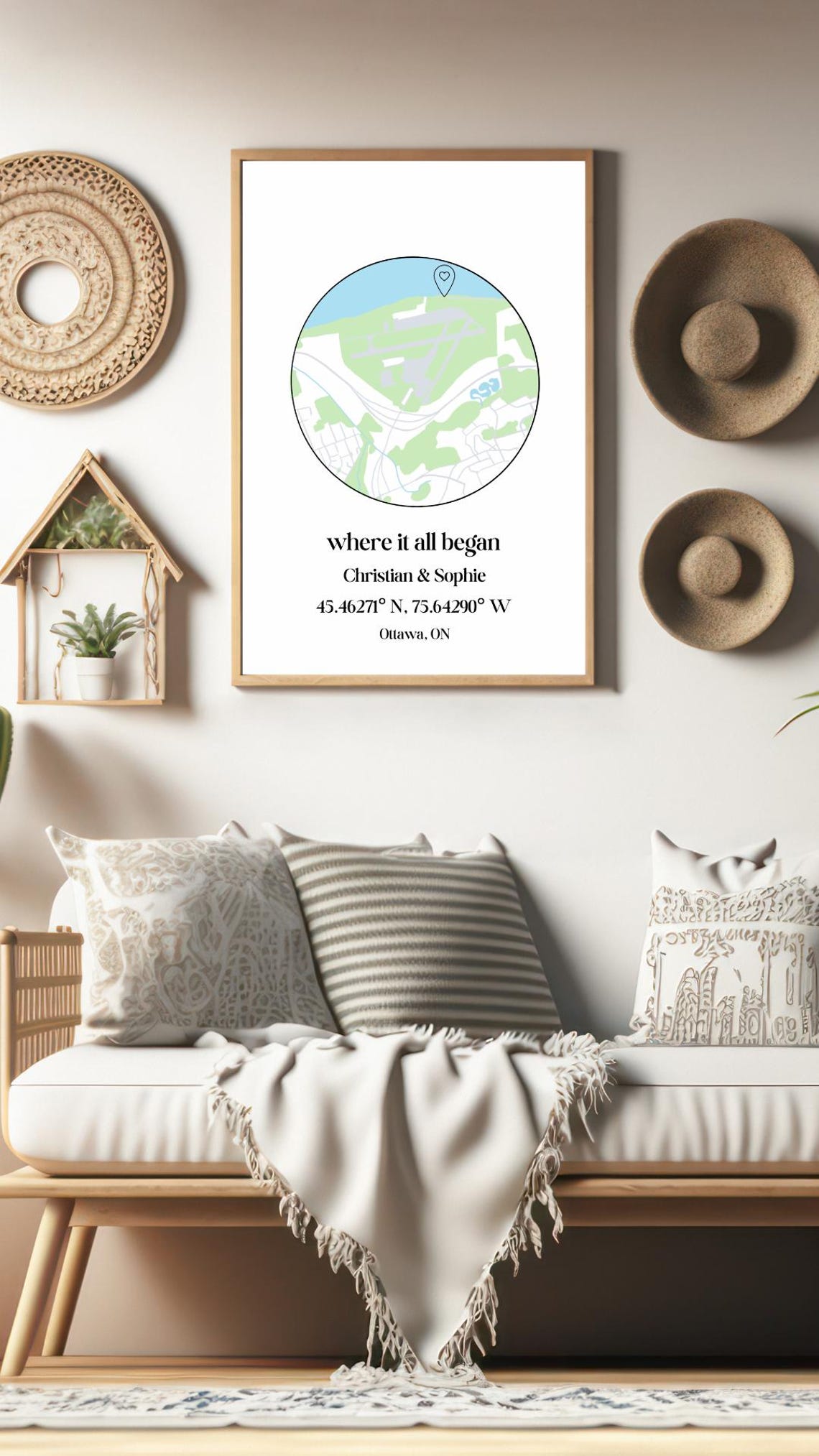 Custom Map | Where We First Met Map | Valentines Day Gift for Him ...