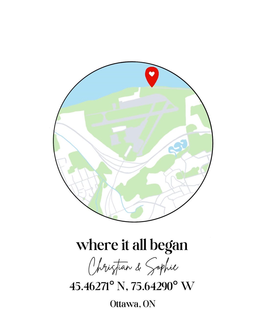 Custom Map | Where We First Met Map | Valentines Day Gift for Him ...