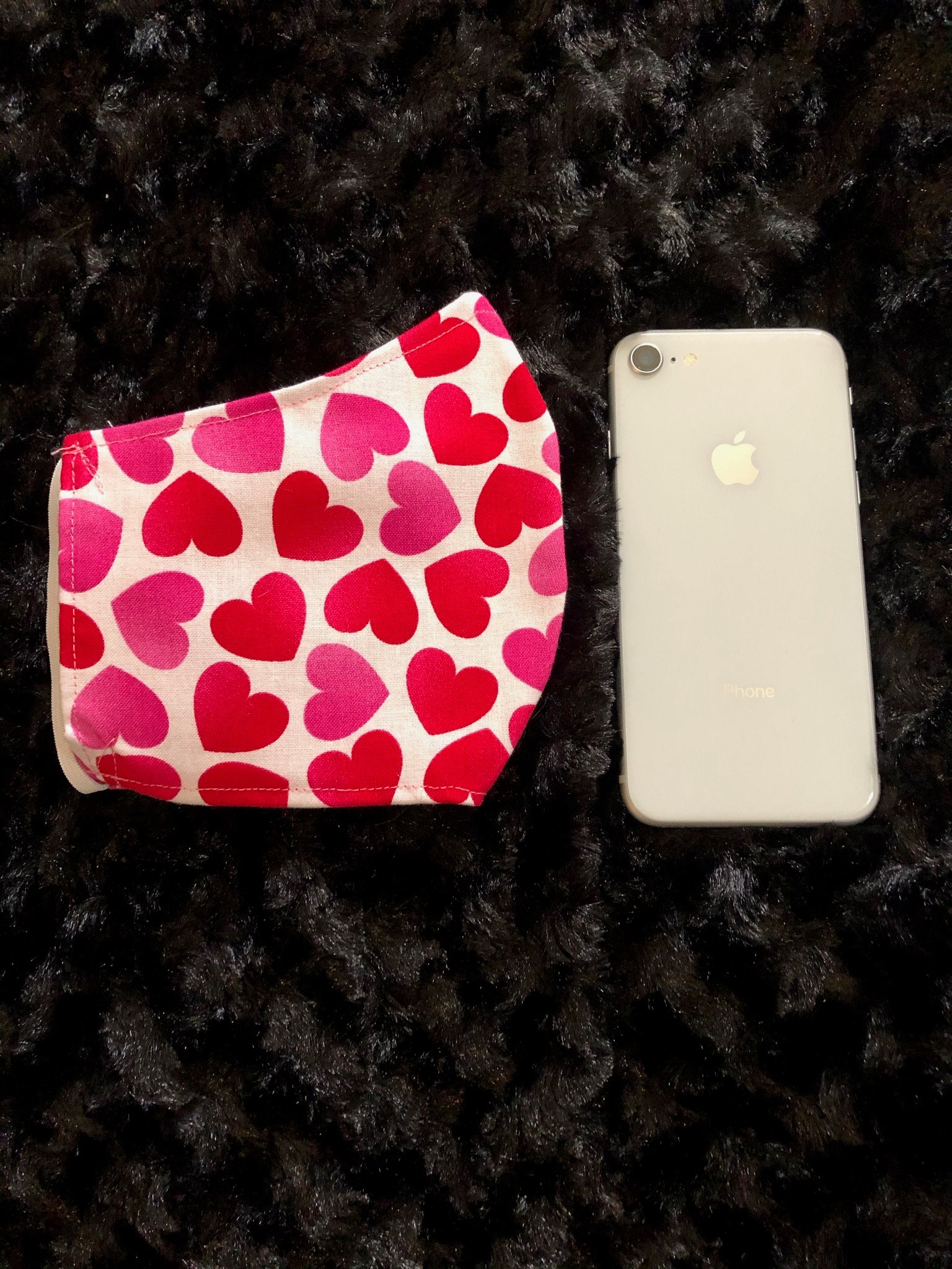 Valentine's Day Pink and Red Heart Face Mask | Etsy