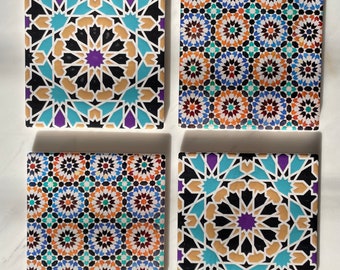Moroccan Ceramic Coasters - Etsy