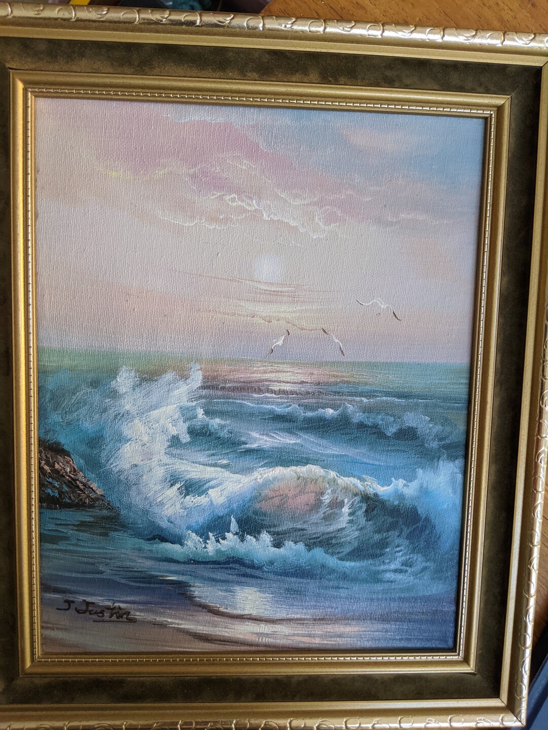 J.justin Original Signed Oil on Canvas Painting - Etsy