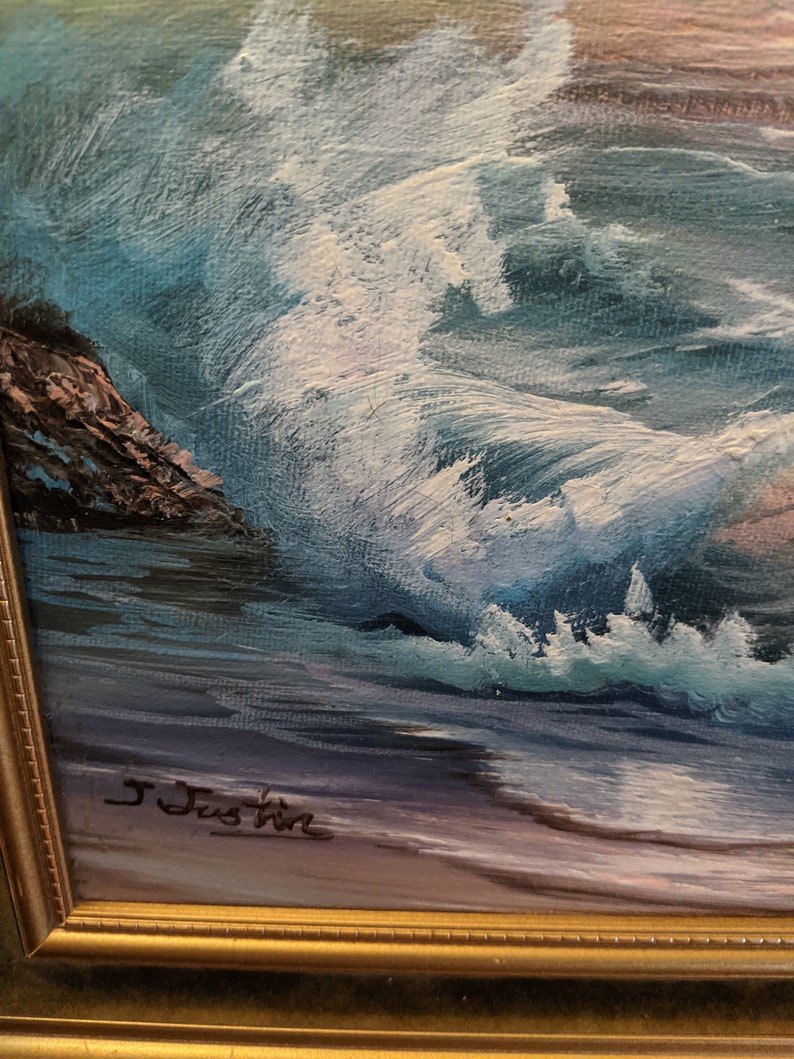 J.justin Original Signed Oil on Canvas Painting - Etsy