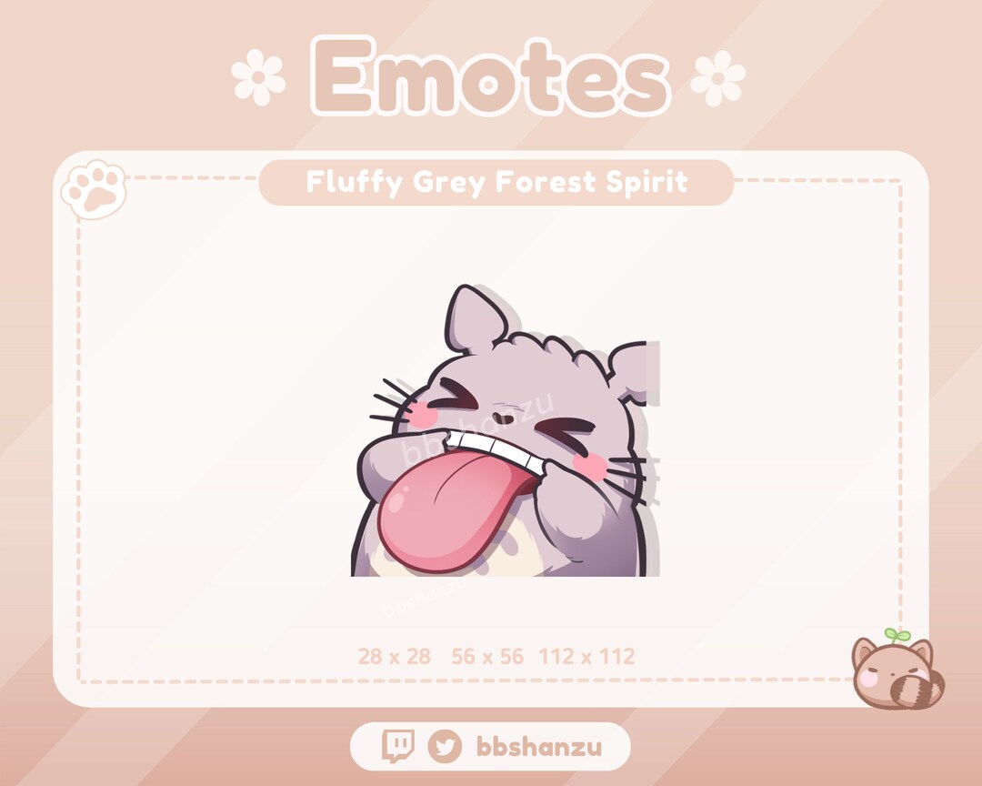 Silly Fluffy Grey Forest Spirit | Twitch Discord Emotes | Twitch ...