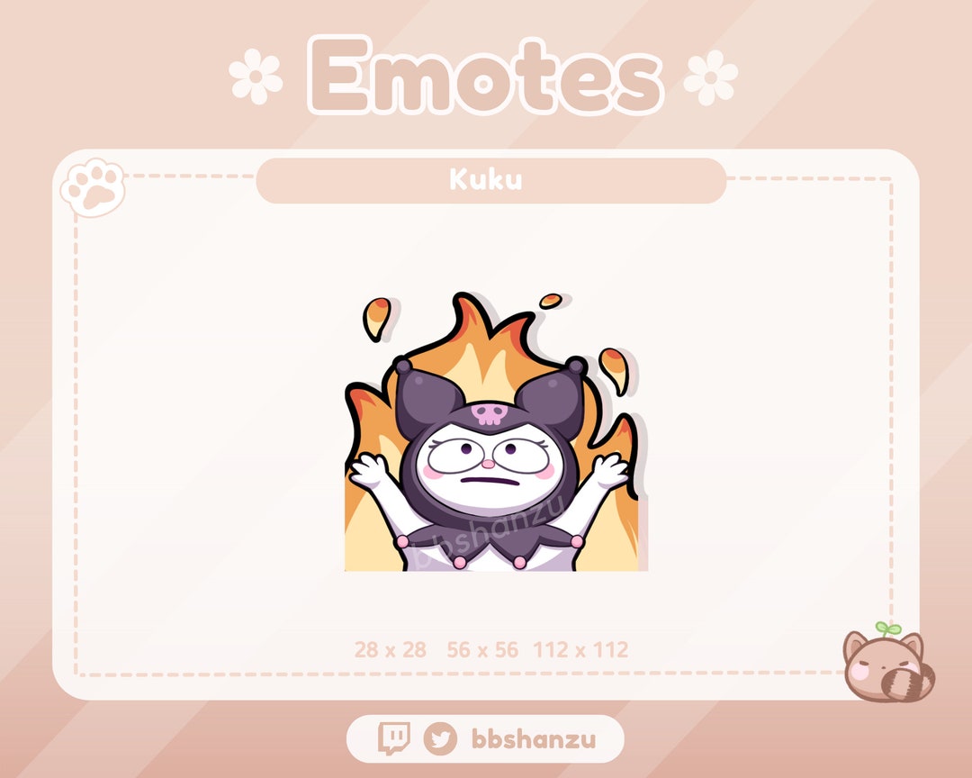 Burn Dark Plush Bunny | Twitch Discord Emotes | Twitch Graphics - Etsy
