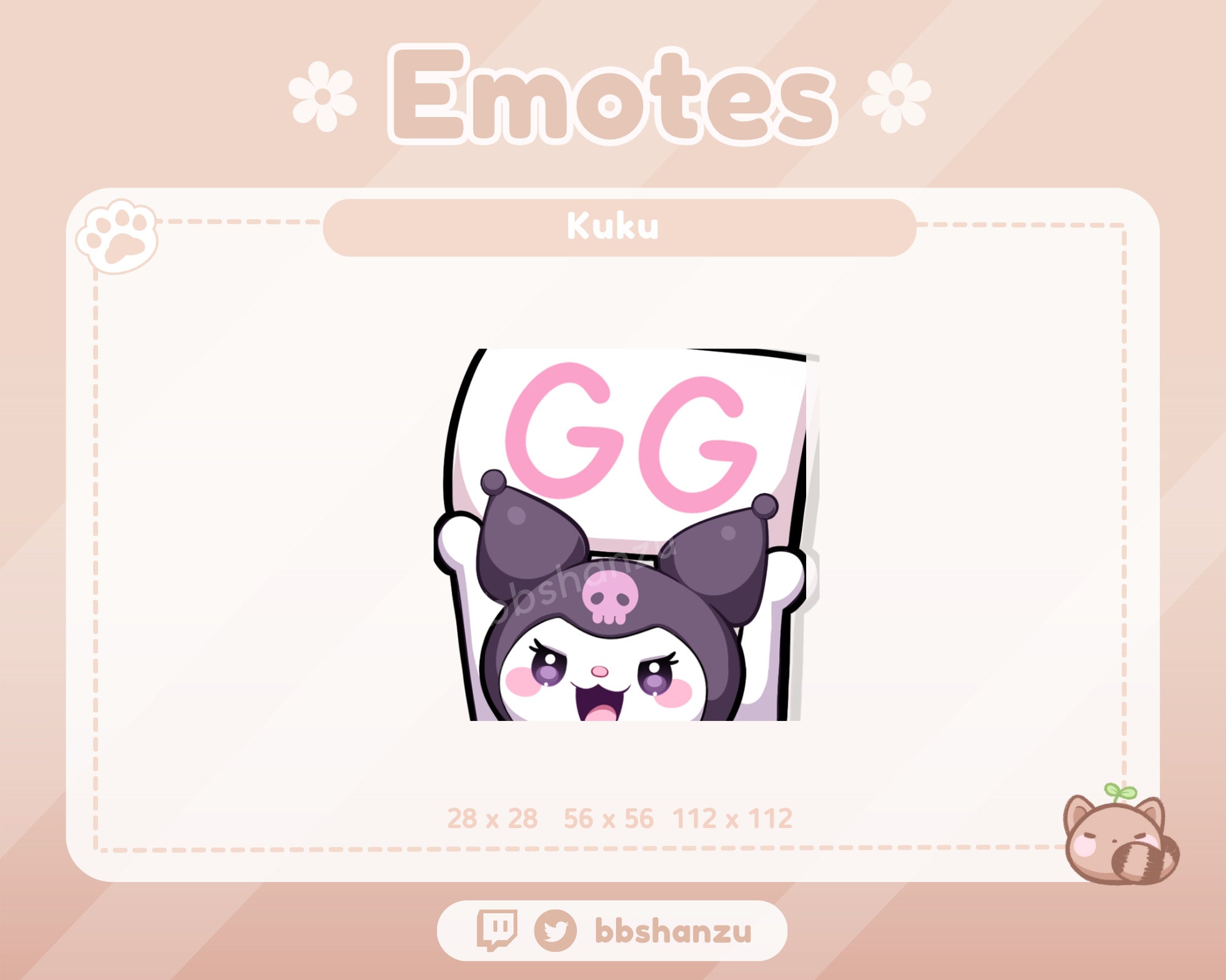 GG Dark Plush Bunny Twitch Discord Emotes Twitch Graphics - Etsy