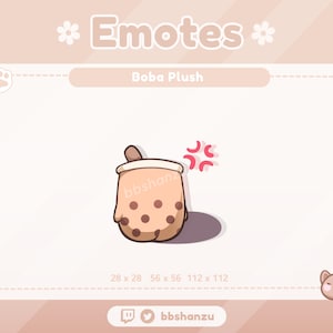 Sulking Boba Plush | Twitch Discord Emotes | Twitch Graphics - Etsy