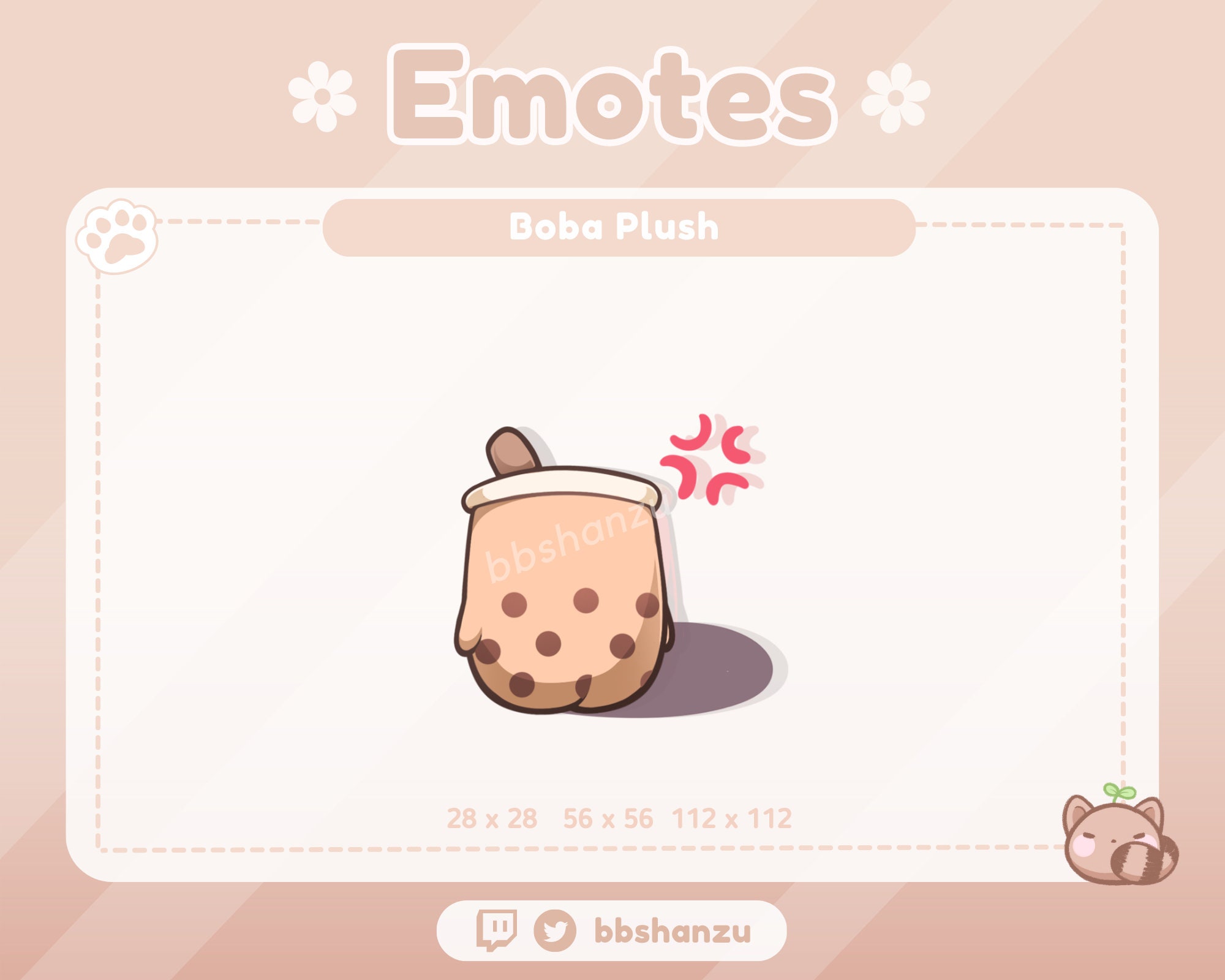 Sulking Boba Plush Twitch Discord Emotes Twitch Graphics - Etsy