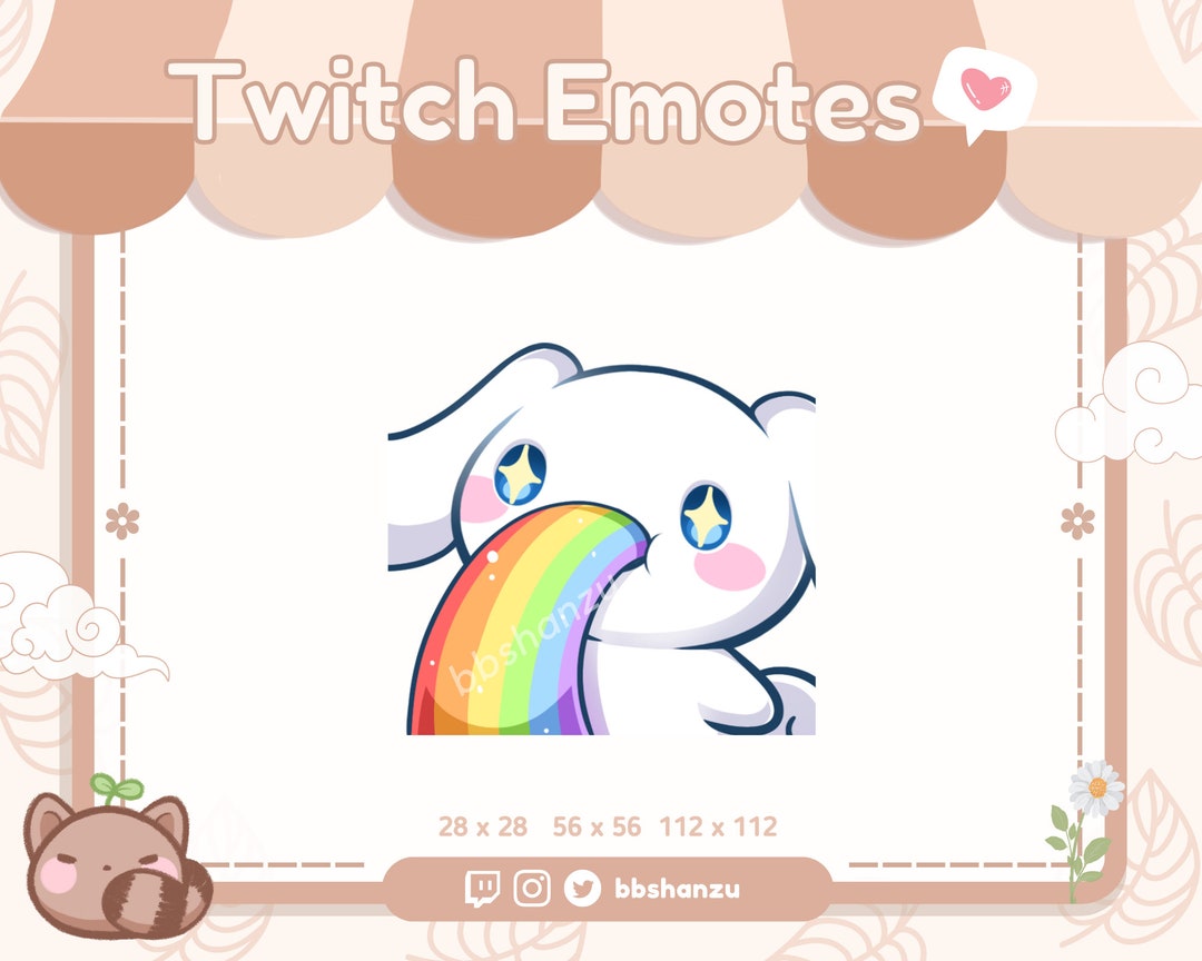 Rainbow Vomit White Plush Cinnamon Puppy Twitch Discord - Etsy
