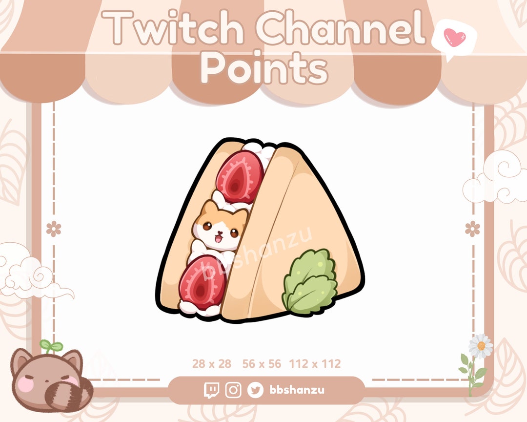 Strawberry Cat Sandwich Twitch Channel Points Twitch Discord - Etsy