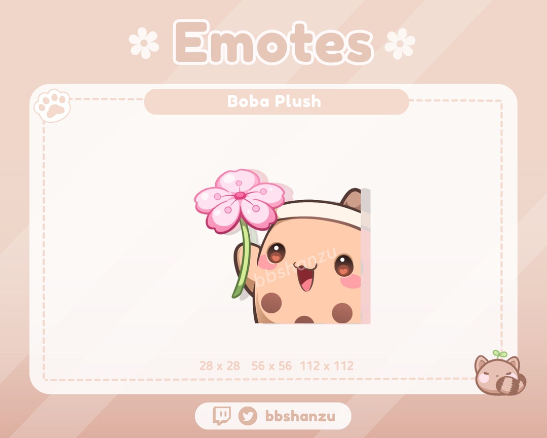 Flower Boba Plush | Twitch Discord Emotes | Twitch Graphics - Etsy