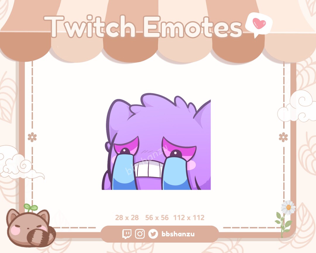 Crying GENGAR Pokémon Twitch Discord Emotes Twitch - Etsy