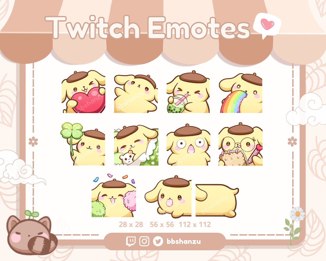 Plush Pudding Puppy Twitch Discord Emotes Twitch Graphics - Etsy