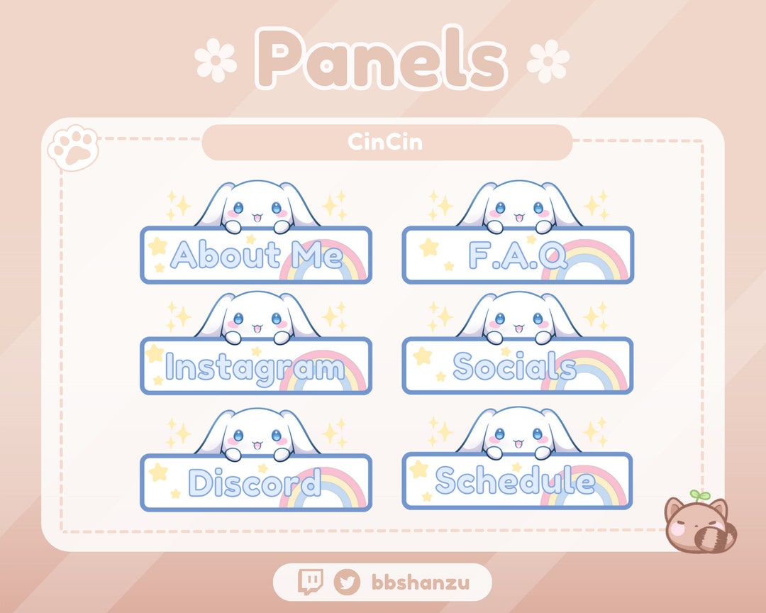 White Plush Cinnamon Puppy Panels | Twitch Panels | Twitch Graphics - Etsy