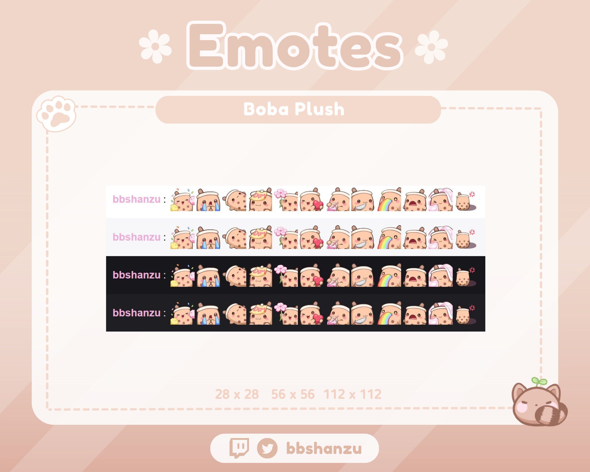 Heart Boba Plush | Twitch Discord Emotes | Twitch Graphics - Etsy