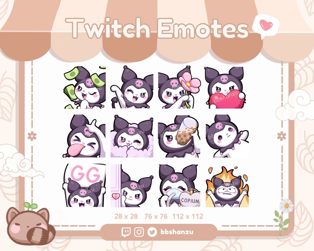 Dark Plush Bunny Twitch Discord Emotes Twitch Graphics - Etsy