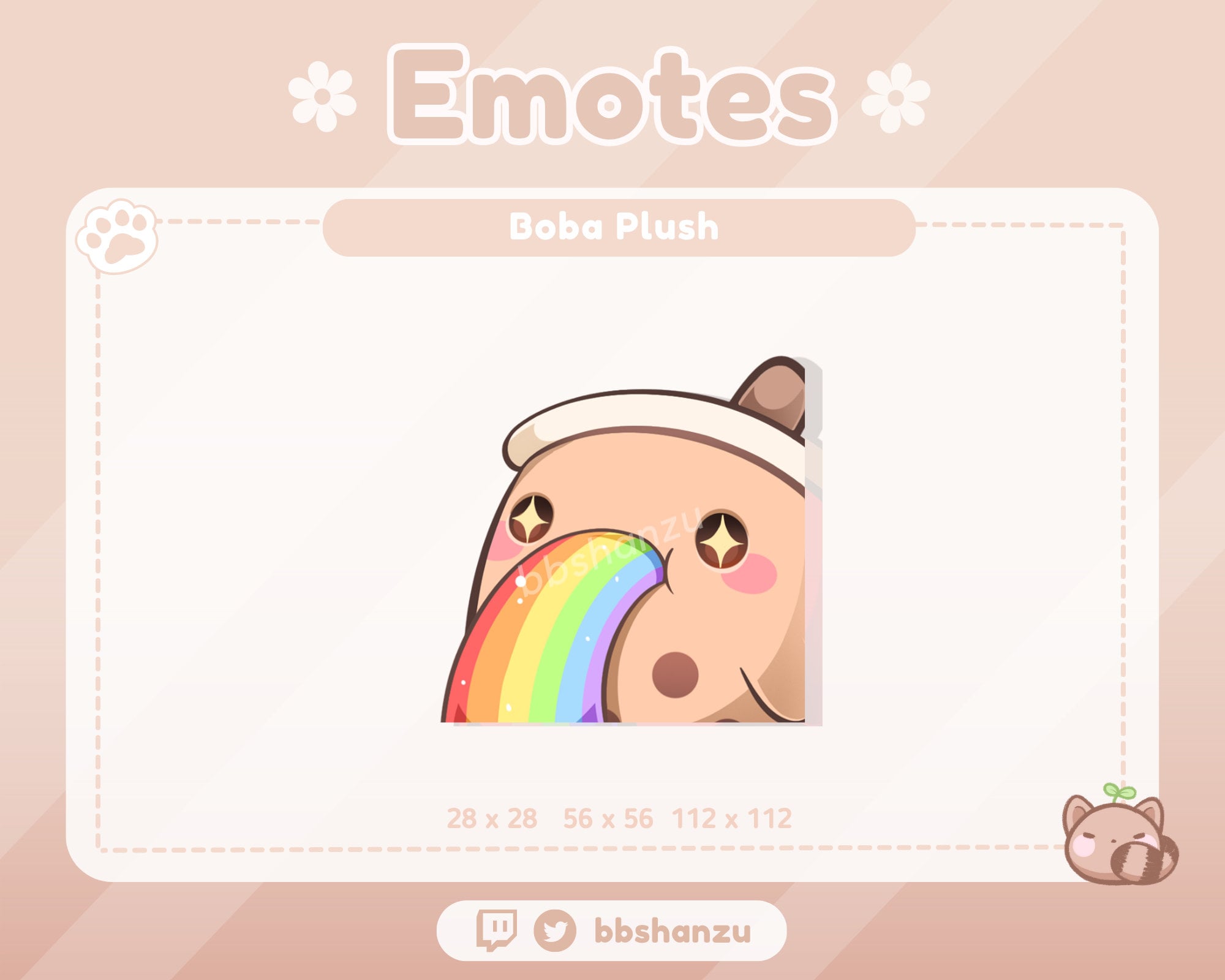 Rainbow Vomit Boba Plush Twitch Discord Emotes Twitch Graphics - Etsy