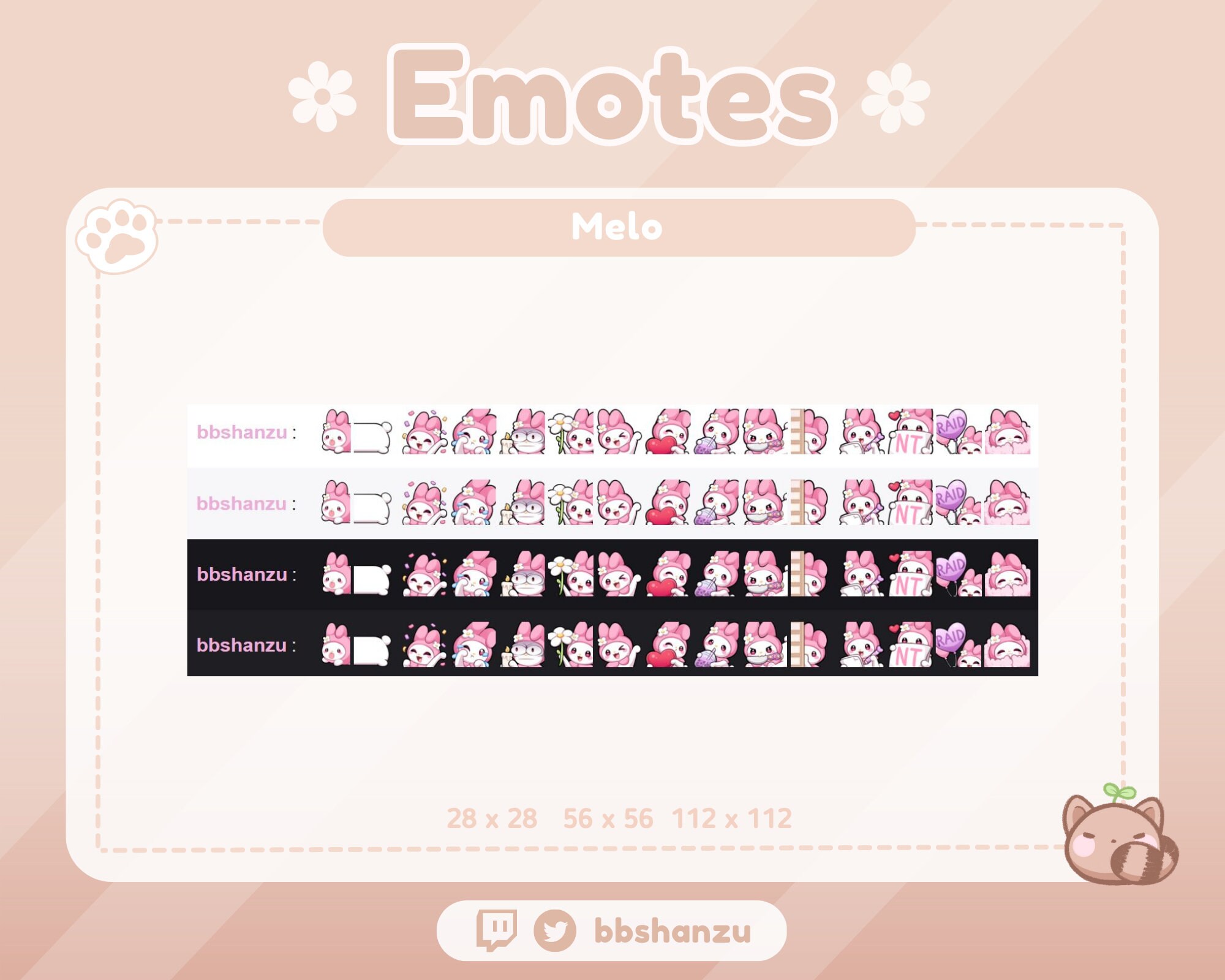 Conejito de peluche rosa cuchillo / Emotes de Discord de Twitch ...