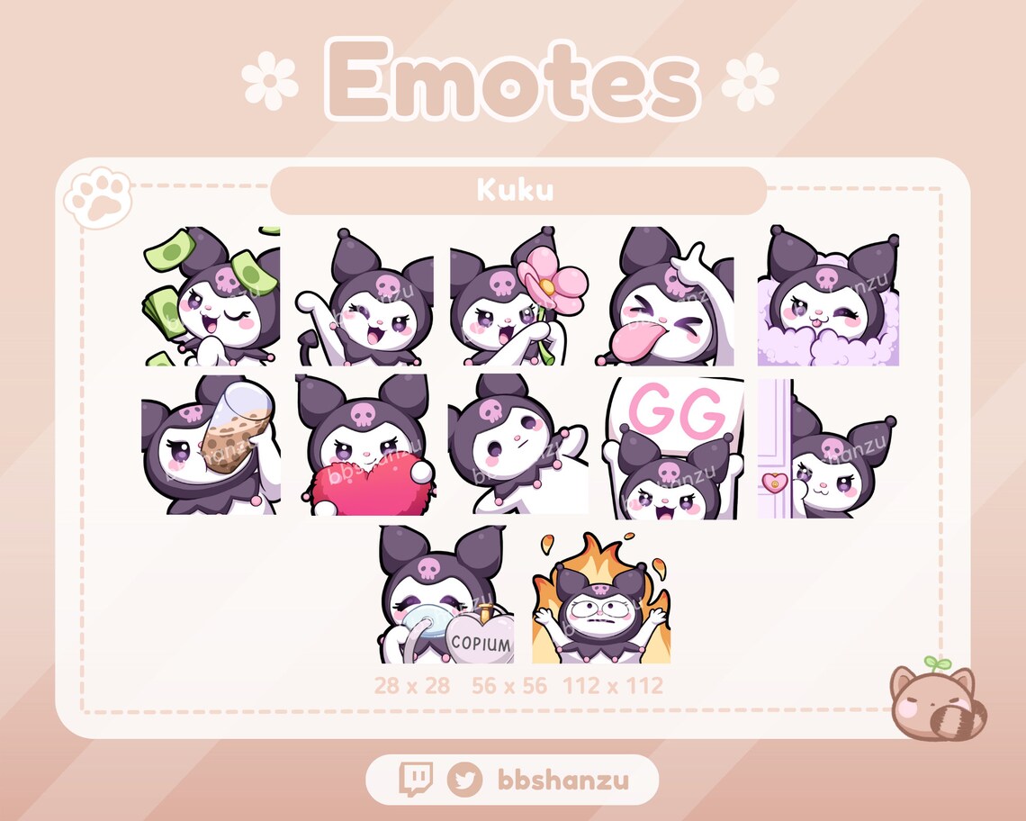 Dark Plush Bunny | Twitch Discord Emotes | Twitch Graphics - Etsy
