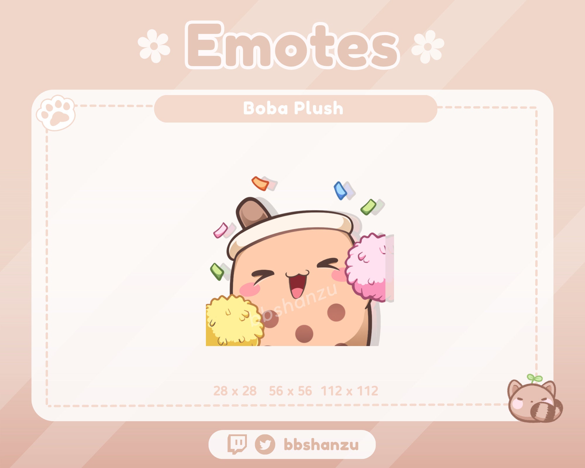 Cheer Boba Plush | Twitch Discord Emotes | Twitch Graphics - Etsy