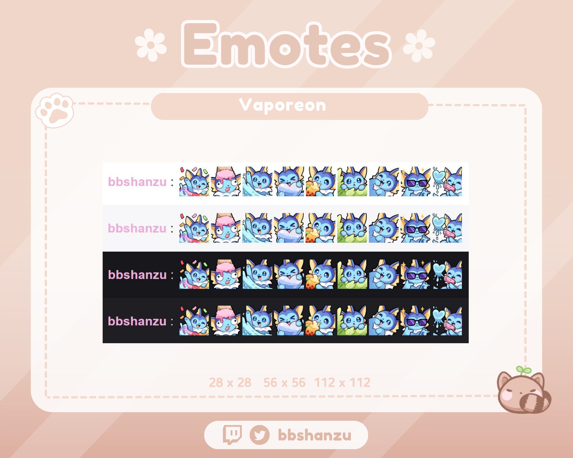 Pool Party VAPOREON Pokémon Twitch Discord Emotes Twitch Graphics - Etsy