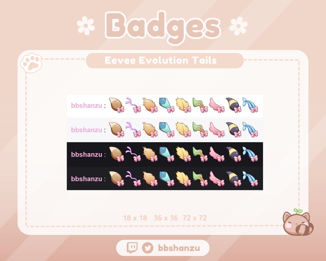 Eevee Evolution Tail Badge Flare | Twitch Discord Badges | Twitch ...