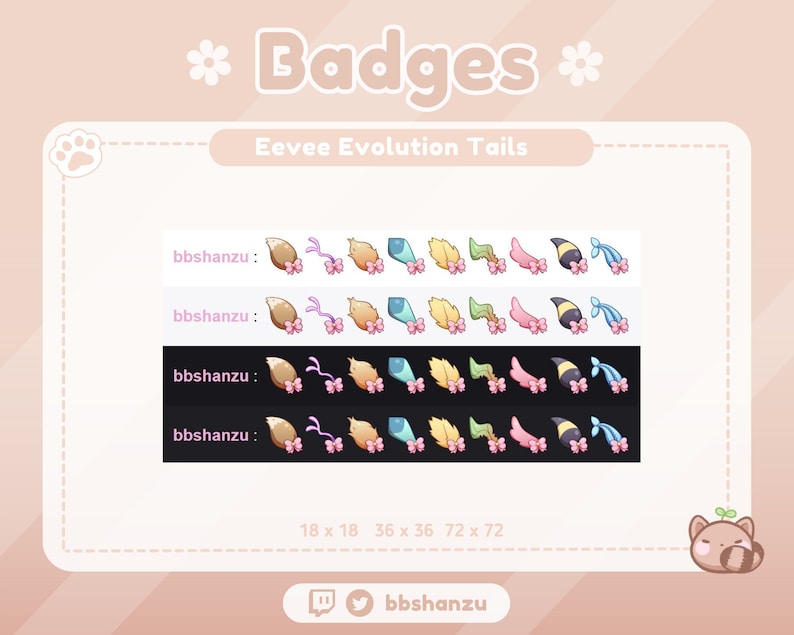Eevee Evolution Tail Badge Flare Twitch Discord Badges Twitch Graphics ...