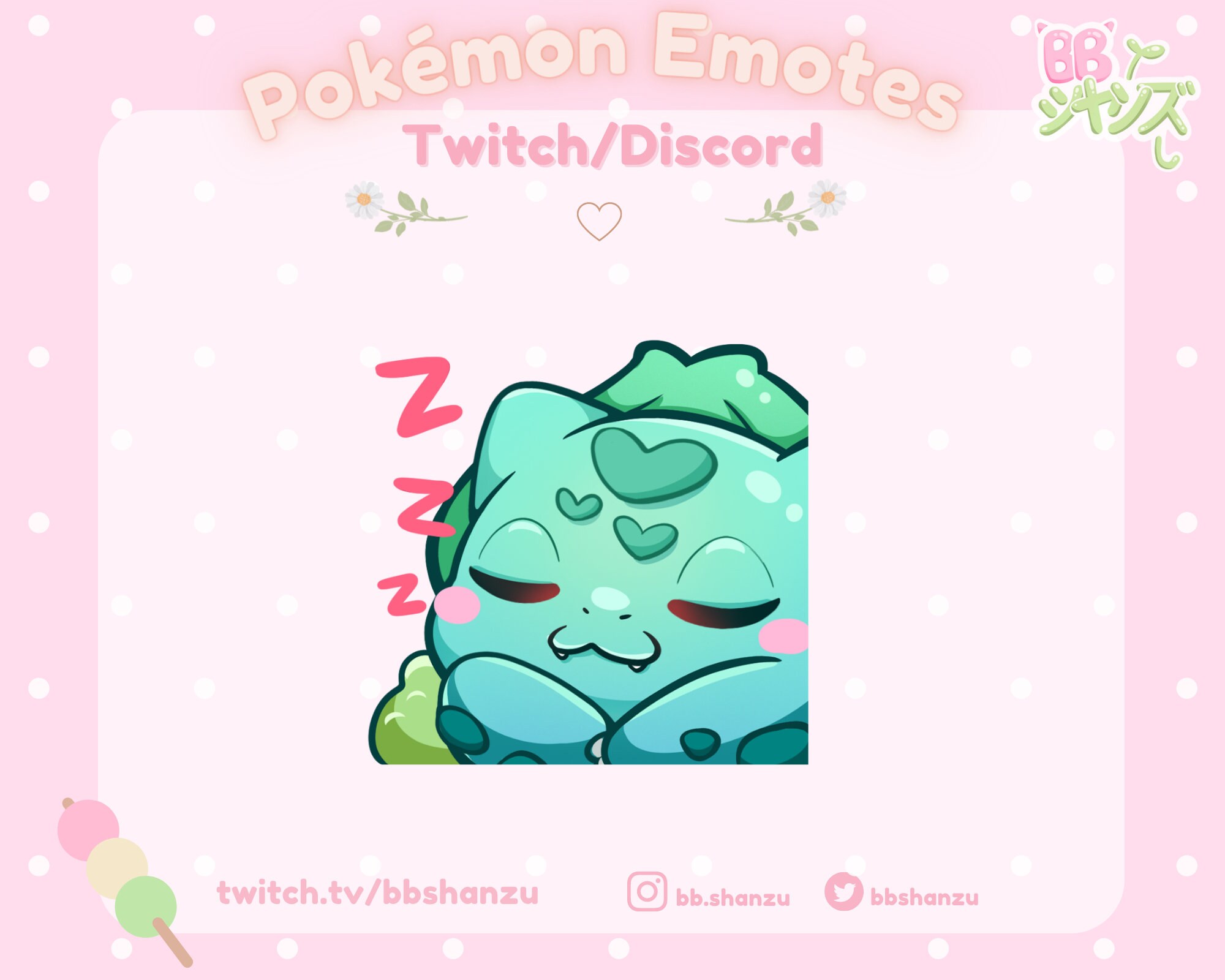 BULBASAUR Nap Twitch Discord Emote Twitch Graphics | Etsy