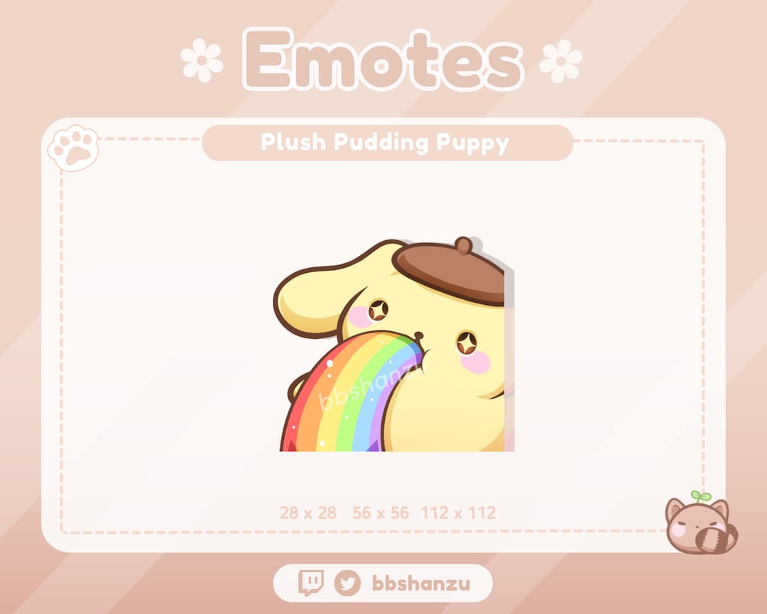 Rainbow Vomit Plush Pudding Puppy | Twitch Discord Emotes | Twitch ...