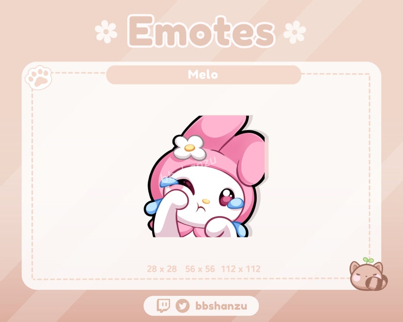 Sad Pink Plush Bunny Twitch Discord Emotes Twitch Graphics - Etsy