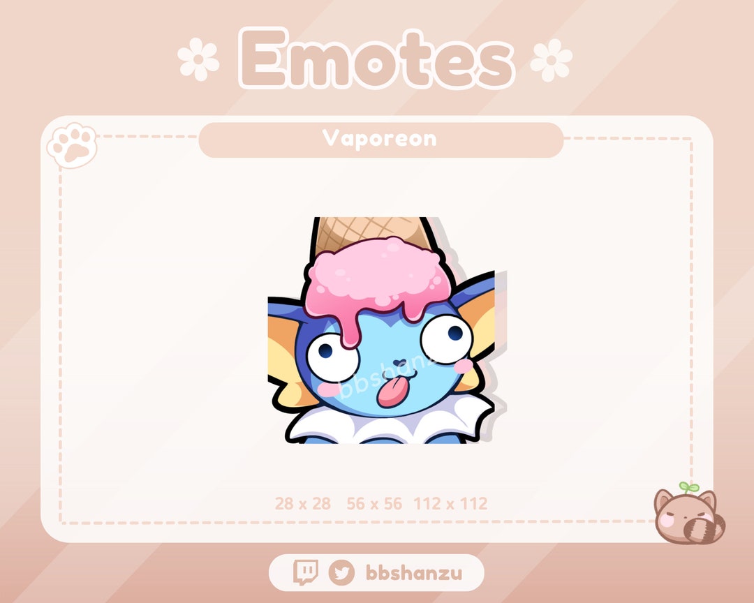 Derp VAPOREON Pokémon Twitch Discord Emotes Twitch Graphics - Etsy