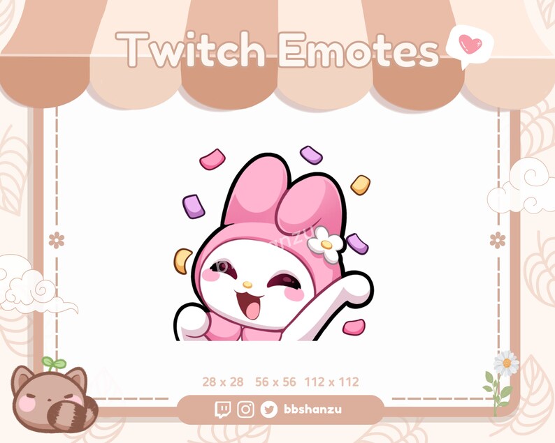 Cheer Pink Plush Bunny Twitch Discord Emotes Twitch - Etsy