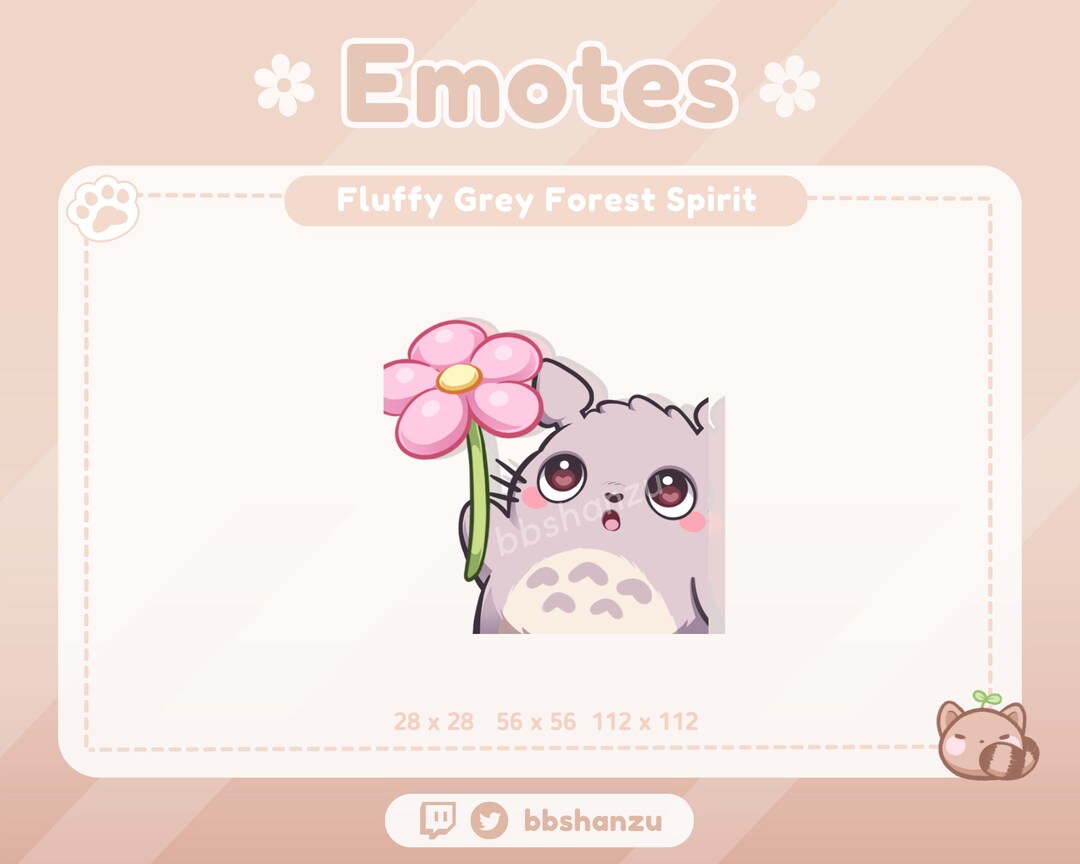 Flower Fluffy Grey Forest Spirit | Twitch Discord Emotes | Twitch ...