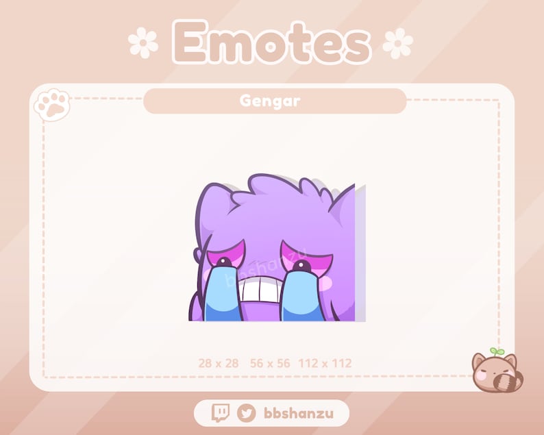 Crying GENGAR Pokémon Twitch Discord Emotes Twitch Graphics - Etsy