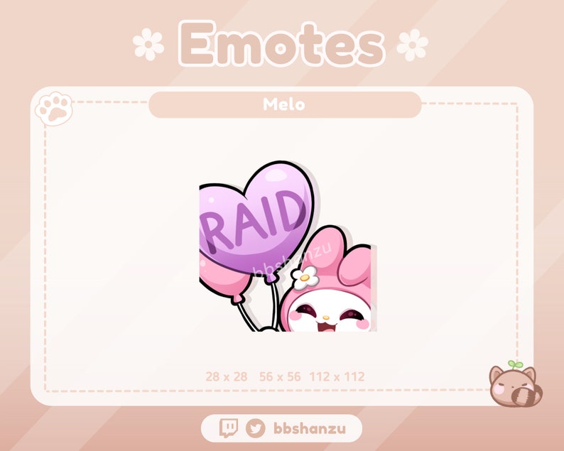 Raid Pink Plush Bunny | Twitch Discord Emotes | Twitch Graphics - Etsy