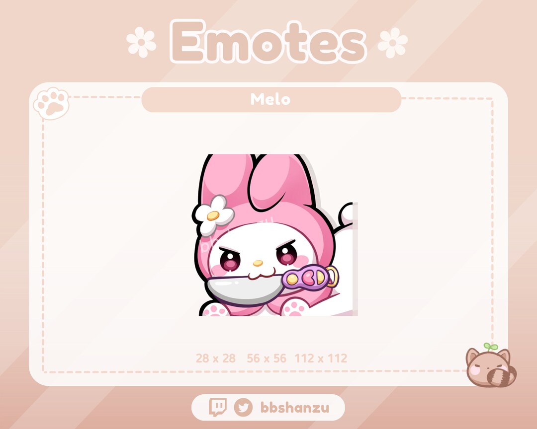 Conejito de peluche rosa cuchillo / Emotes de Discord de Twitch ...