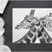 GIRAFFE ARTWORK / ANIMAL Drawing Graphite Sketch / Giraffe Wall Art ...