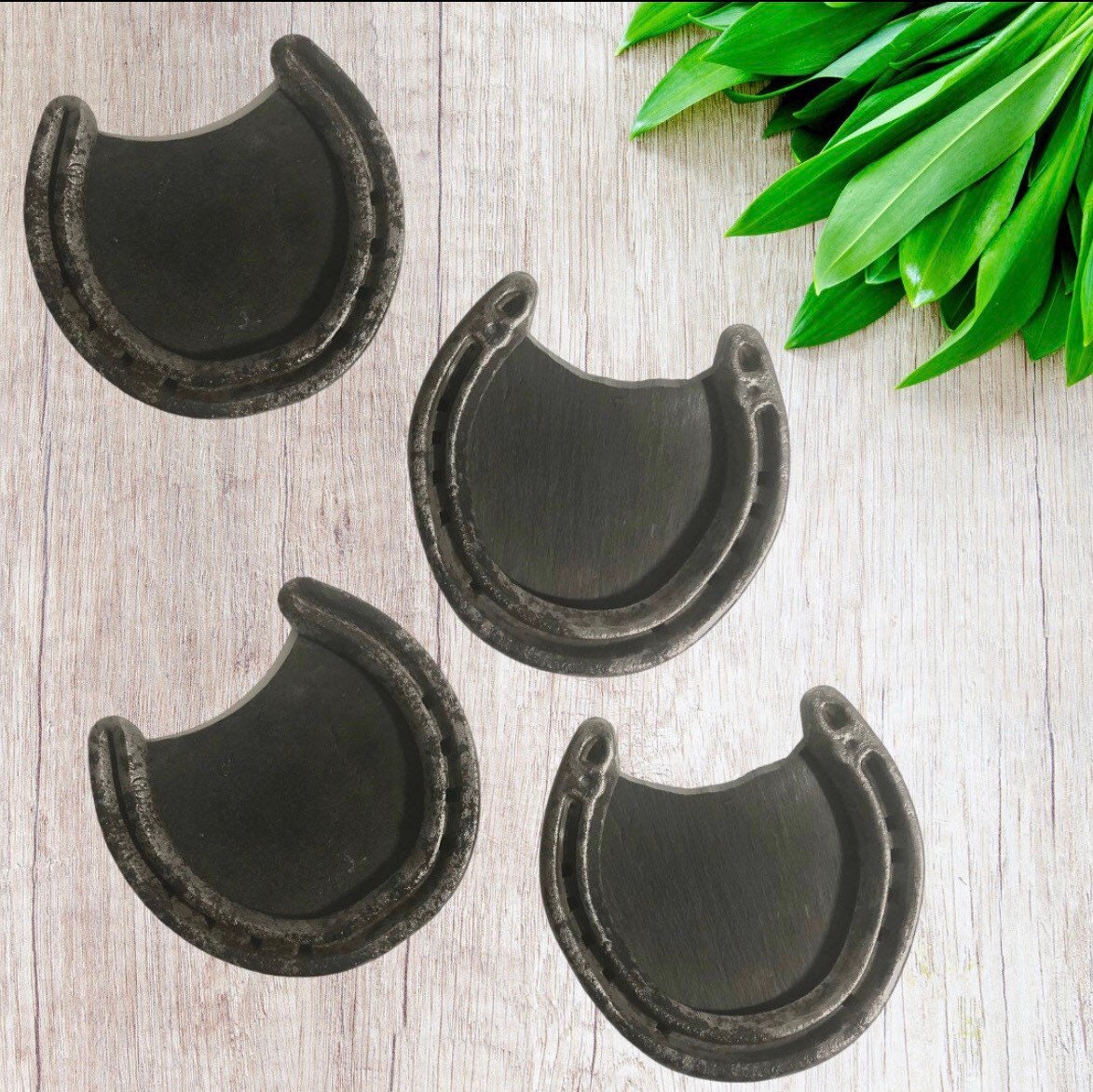 RUSTIC HORSESHOE COASTER Set / Horseshoe & Slate Coasters / Handmade ...