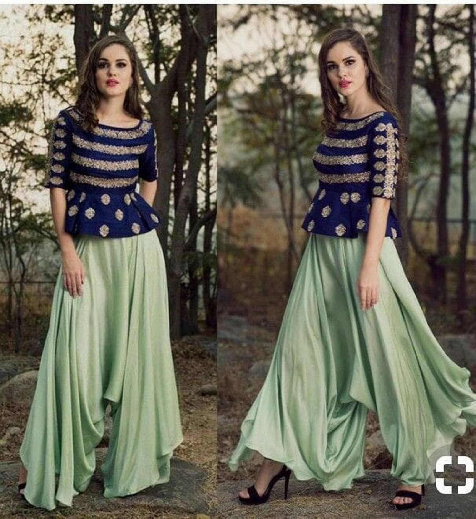 Light Blue Indian Style Crop Top - Etsy