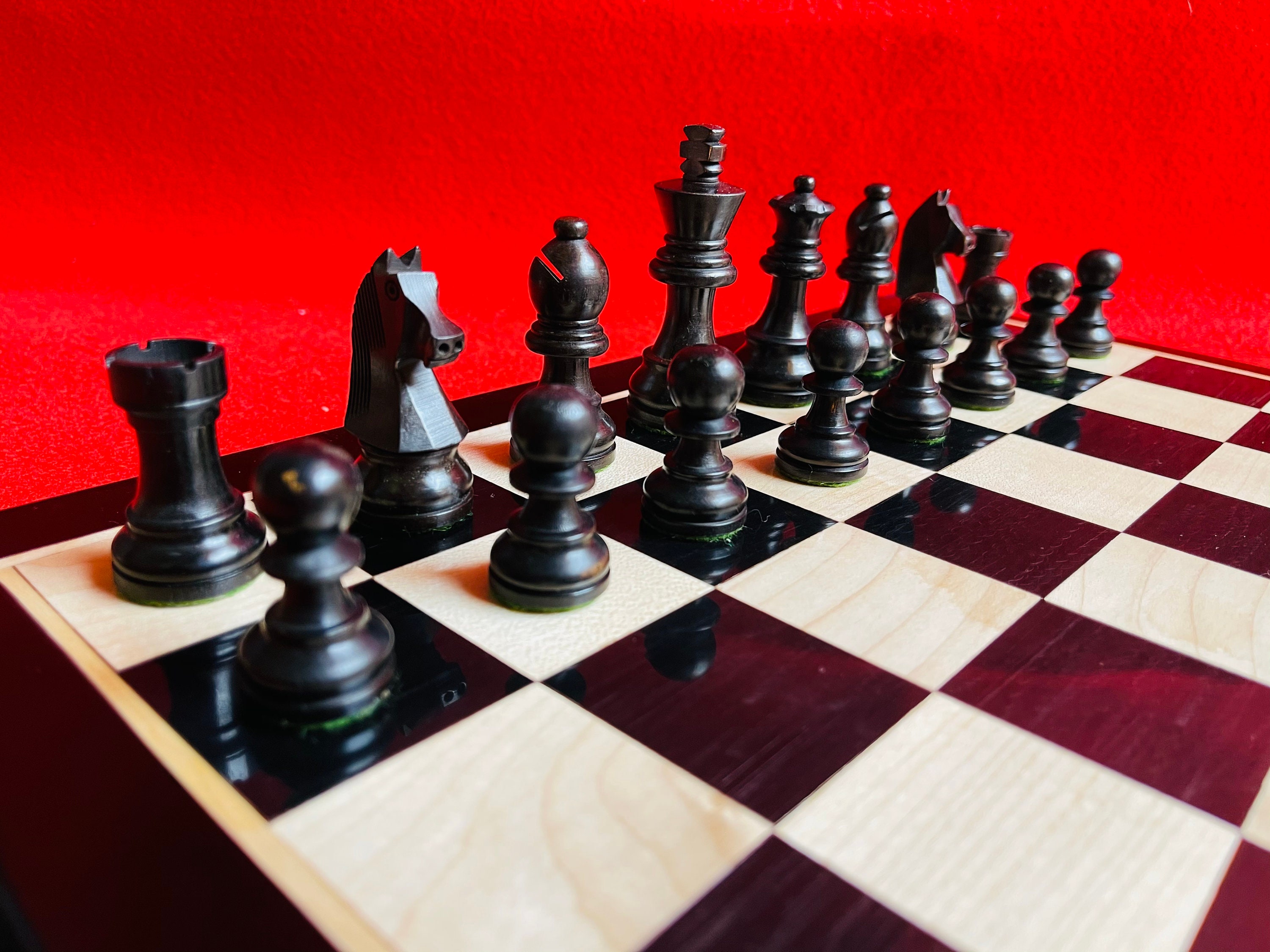 17x 17 Inch Lacquered Chess Board Design | Etsy